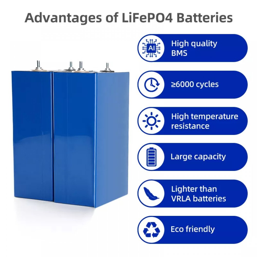 3.2V EVE 304Ah Lifepo4 Battery Lithium Ion Prismatic Cell 6000 Times Deep Cycle For Solar System ...
